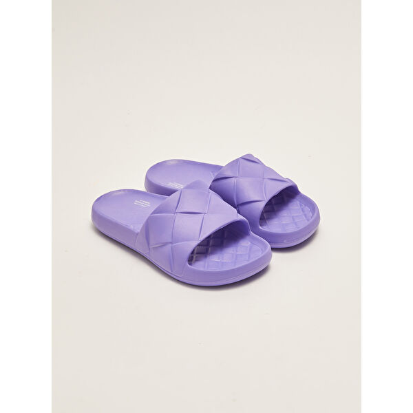 Tek Bantlı Kendinden Desenli Kadın Terlik