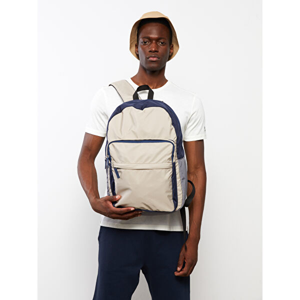 Renk Bloklu Erkek Sırt Çantası