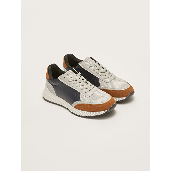 Renk Bloklu Bağcıklı Erkek Spor Ayakkabı