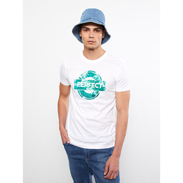 LCW CASUAL Bisiklet Yaka Kısa Kollu Baskılı Penye Erkek Tişört