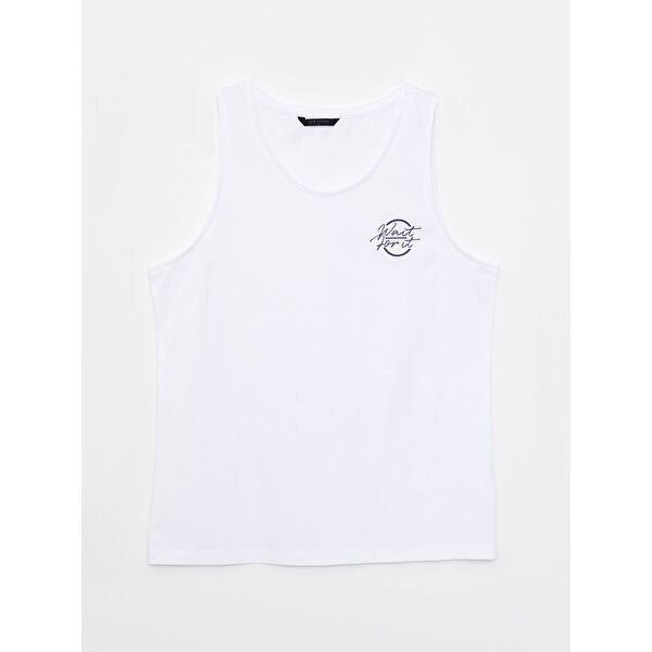 Bisiklet Yaka Kolsuz Baskılı Penye Erkek Atlet