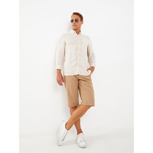 Geniş Kalıp Keten Erkek Şort