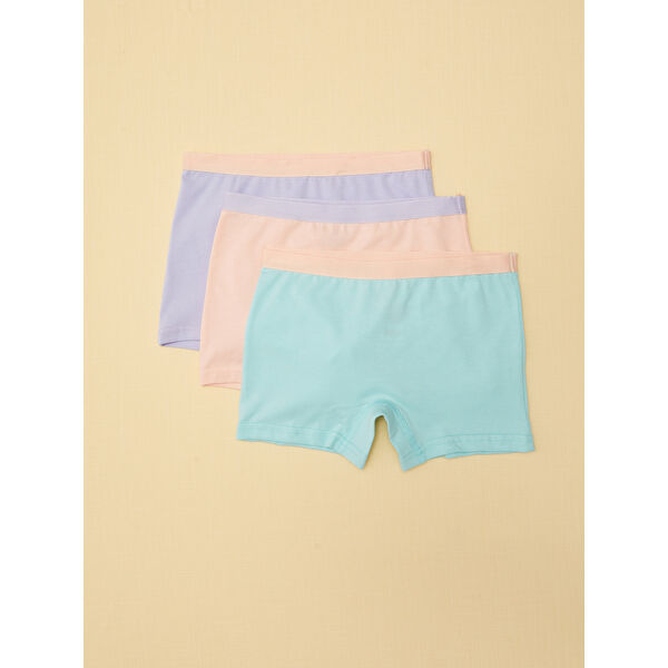 Beli Lastikli Organik Pamuklu Basic Kız Çocuk Boxer 3'lü
