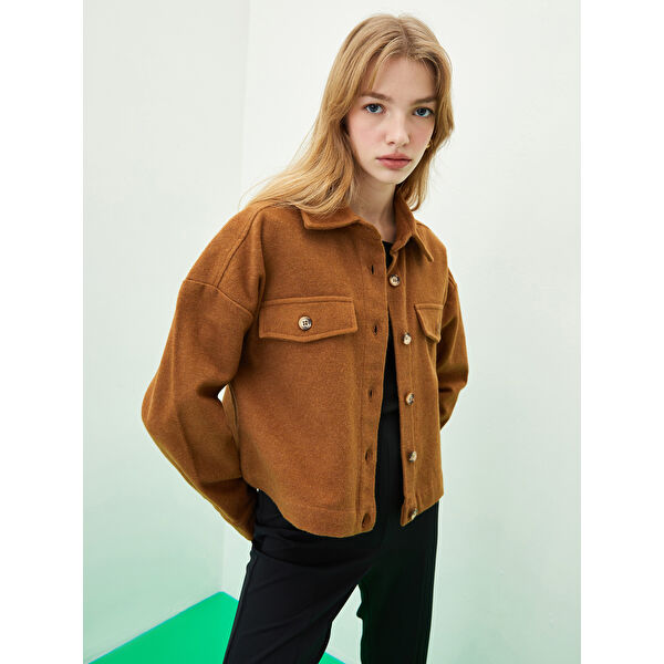 LCW LIMITED Önden Düğme Kapamalı Düz Uzun Kollu Kadın Gömlek Ceket