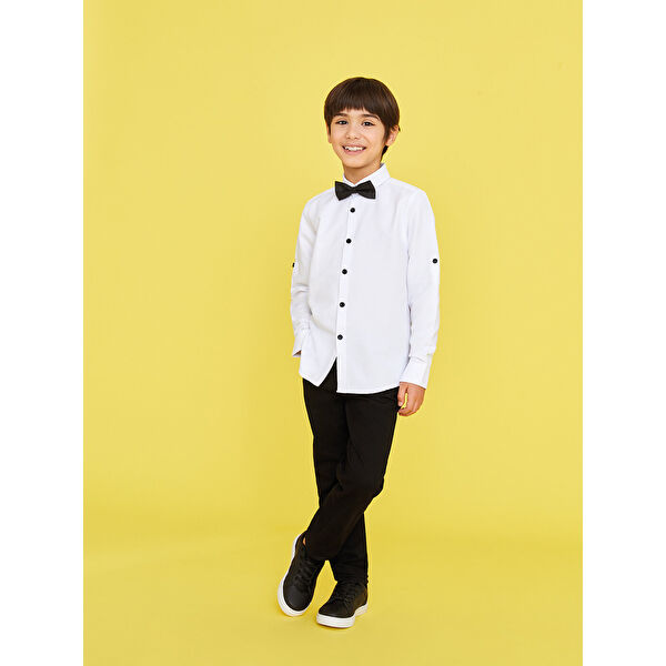 Basic Uzun Kollu Erkek Çocuk Gömlek ve Papyon Basic Uzun Kollu Erkek Çocuk Gömlek ve Papyon