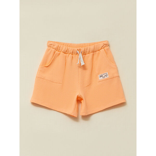 LCW GREEN Beli Lastikli Basic Kız Çocuk Şort
