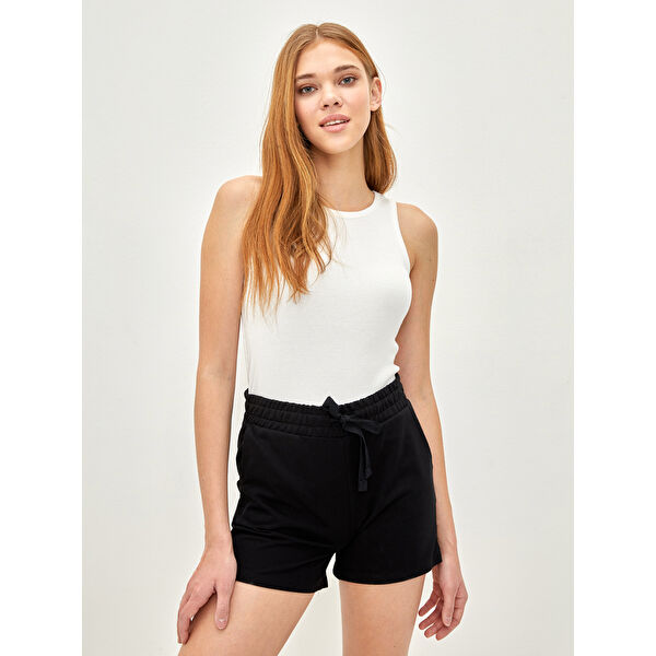 LCW CASUAL Beli Lastikli Düz Cep Detaylı Kadın Şort