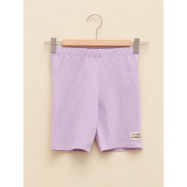 LCW GREEN Beli Lastikli Basic Pamuklu Kız Çocuk Tayt