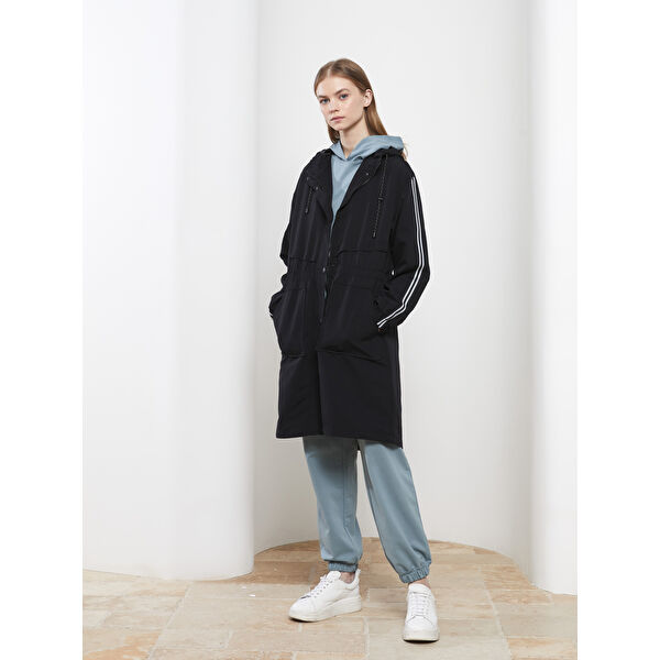 MODEST Kapüşonlu Düz Uzun Kollu Balıkçı Kumaş Kadın Mont MODEST Kapüşonlu Düz Uzun Kollu Balıkçı Kumaş Kadın Mont