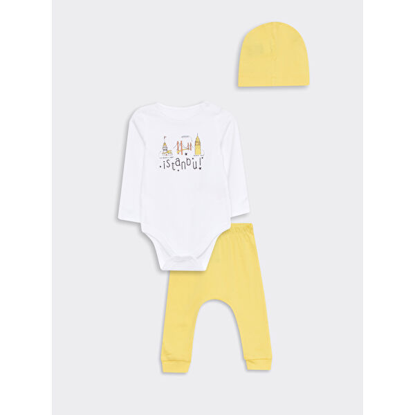 Bisiklet Yaka Uzu Kollu İstanbul Baskılı Pamuklu Erkek Bebek 3'lü Takım Bisiklet Yaka Uzu Kollu İstanbul Baskılı Pamuklu Erkek Bebek 3'lü Takım