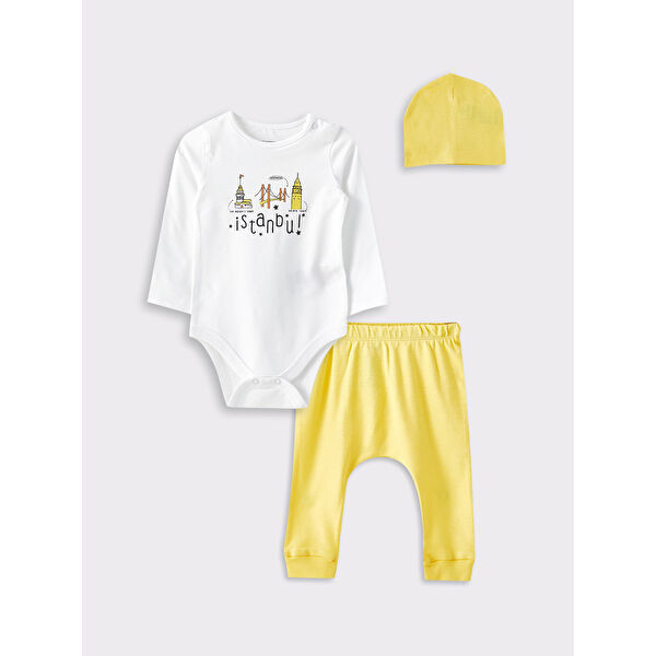 Bisiklet Yaka Uzu Kollu İstanbul Baskılı Pamuklu Erkek Bebek 3'lü Takım Bisiklet Yaka Uzu Kollu İstanbul Baskılı Pamuklu Erkek Bebek 3'lü Takım