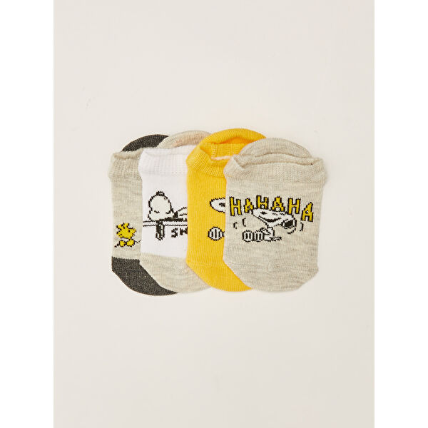 Snoopy Baskılı Unisex Bebek Patik Çorap 4'lü Snoopy Baskılı Unisex Bebek Patik Çorap 4'lü