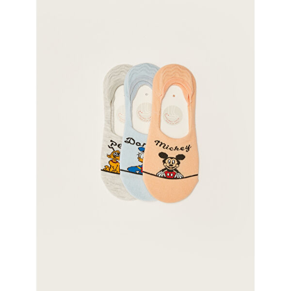 LCW DREAM Mickey Mouse Baskılı Kadın Babet Çorap 3'lü Paket