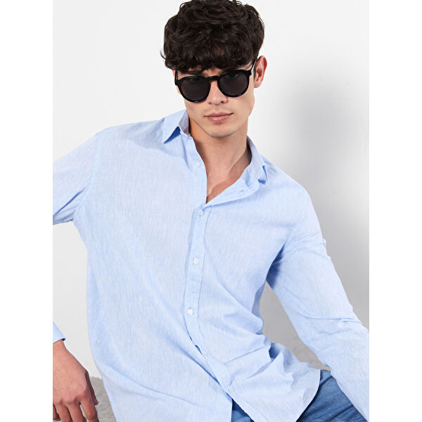 Regular Fit Uzun Kollu Poplin Erkek Gömlek