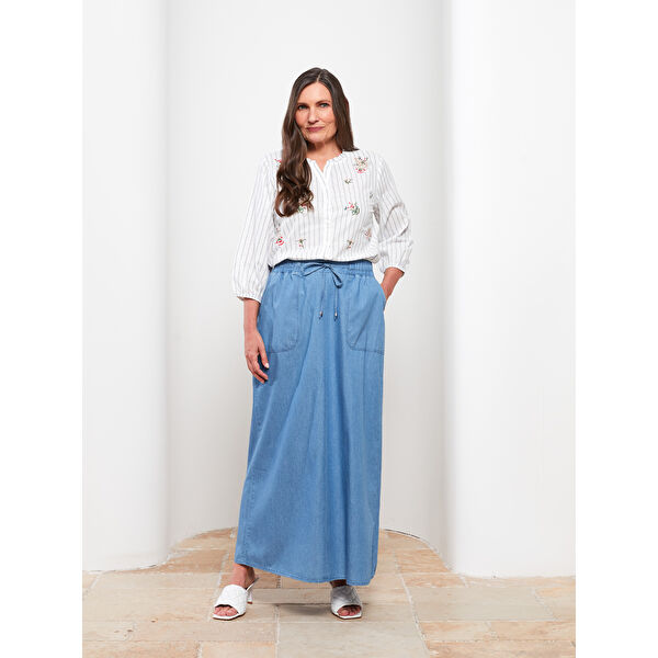 LCW GRACE Beli Lastikli Düz Kadın Jean Etek LCW GRACE Beli Lastikli Düz Kadın Jean Etek