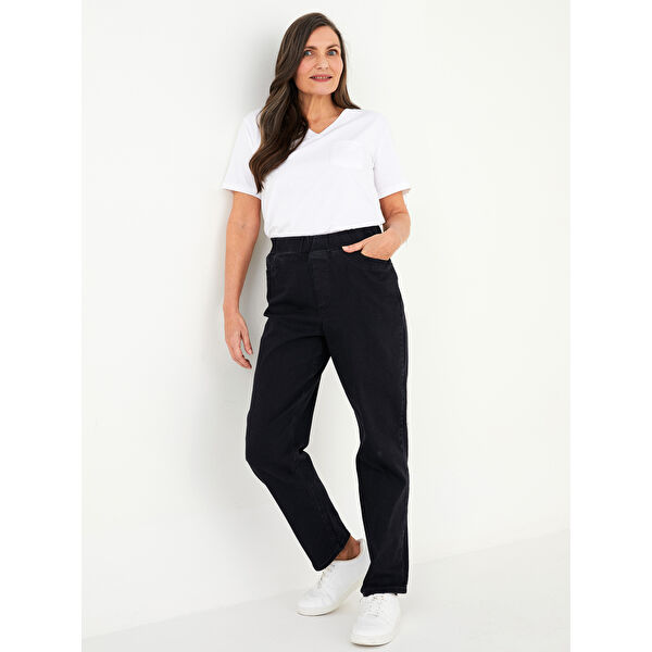 LCW GRACE Beli Lastikli Skinny Fit Düz Cep Detaylı Kadın Jean Pantolon