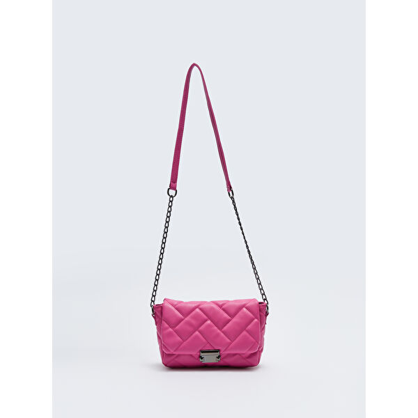 Deri Görünümlü Zincir Askı Detaylı Kadın Çapraz Çanta