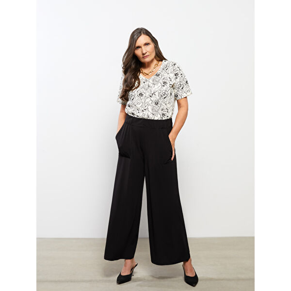 LCW GRACE Beli Lastikli Düz Kadın Pantolon Etek