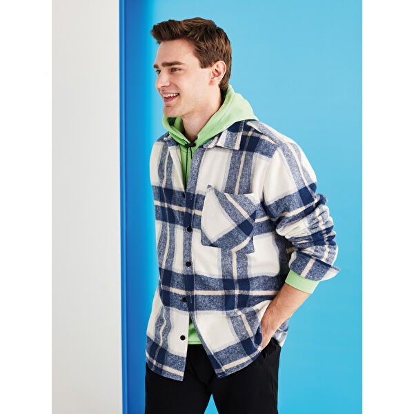 LCW CASUAL Regular Fit Uzun Kollu Ekose Erkek Gömlek