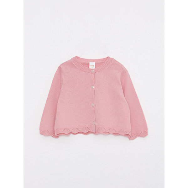 KANZ Bisiklet Yaka Uzun Kollu Basic Kız Bebek Triko Hırka