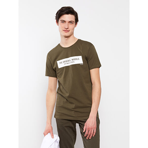 LCW CASUAL Bisiklet Yaka Kısa Kollu Baskılı Penye Erkek Tişört