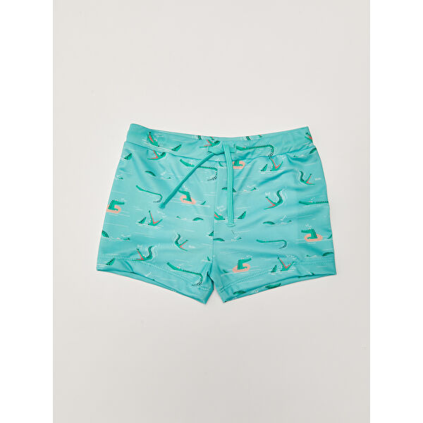 Beli Lastikli Baskılı Erkek Bebek Yüzme Şort