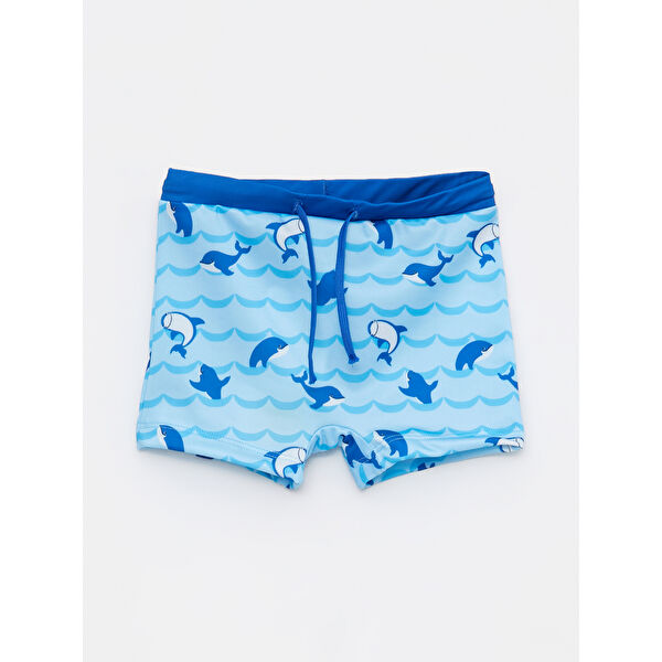 Esnek Kumaştan Baskılı Erkek Bebek Yüzme Şort