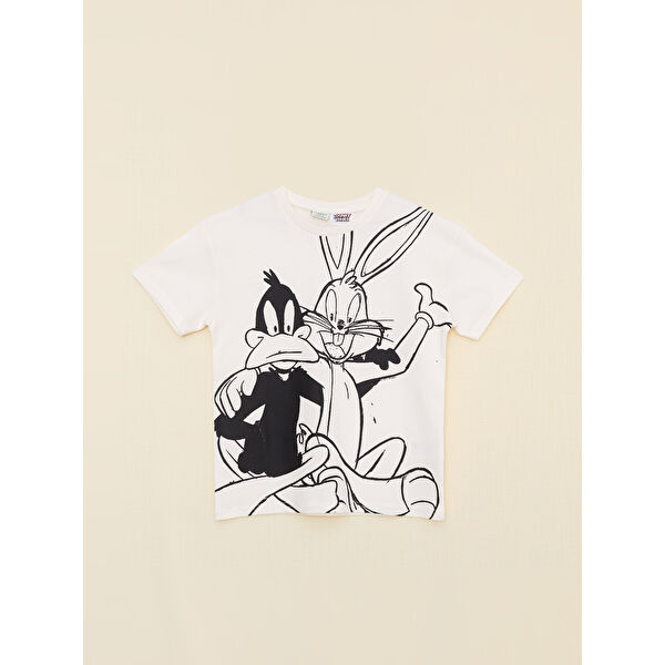 Bisiklet Yaka Looney Tunes Baskılı Kısa Kollu Erkek Çocuk Tişört Bisiklet Yaka Looney Tunes Baskılı Kısa Kollu Erkek Çocuk Tişört