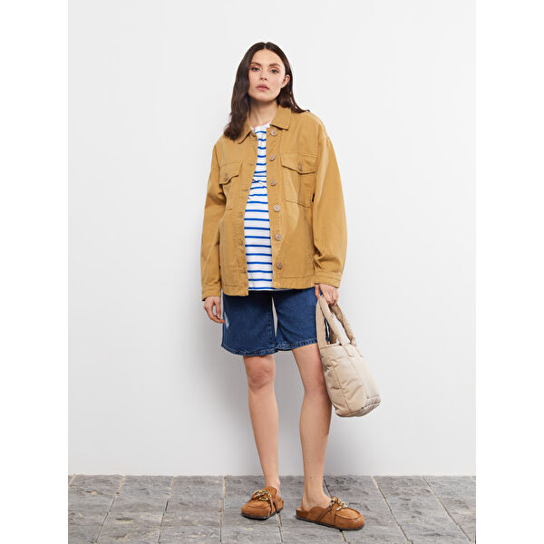 Karın Panelli Mom Fit Düz Cep Detaylı Hamile Rodeo Jean Şort