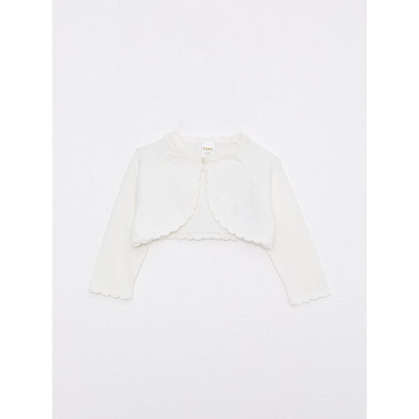 KANZ Bisiklet Yaka Uzun Kollu Basic Kız Bebek Triko Hırka