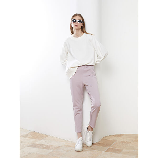 MODEST Beli Lastikli Düz Kadın Eşofman Altı