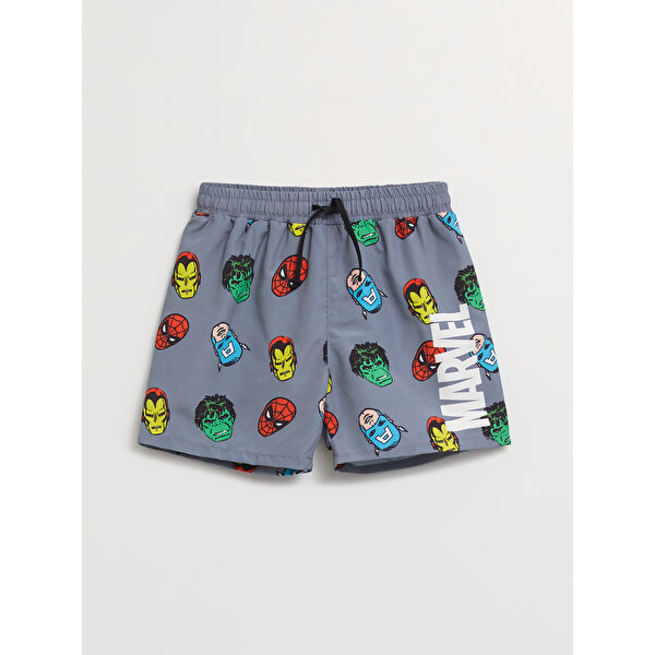Beli Lastikli Comics Baskılı Erkek Bebek Yüzme Şort Beli Lastikli Comics Baskılı Erkek Bebek Yüzme Şort