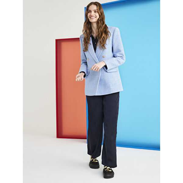 LCW VISION Yüksek Bel Lastikli Düz Saten Kadın Pantolon