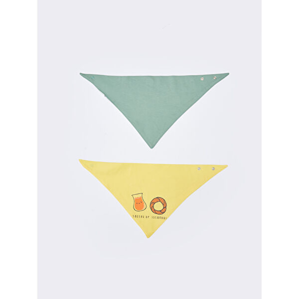 Baskılı Pamuklu Erkek Bebek Mama Önlüğü 2'li Baskılı Pamuklu Erkek Bebek Mama Önlüğü 2'li