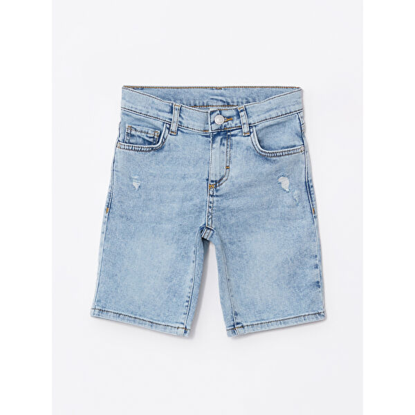 Yırtık Detaylı Erkek Çocuk Jean Şort