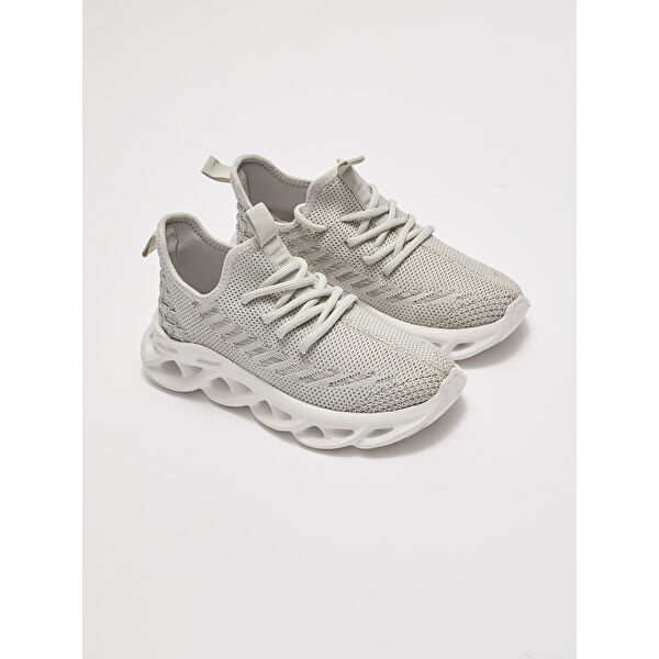 Kendinden Desenli Bağcıklı Kalın Taban Kadın Aktif Spor Ayakkabı