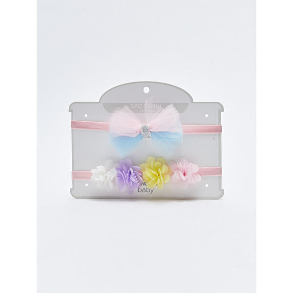 Fiyonk Detaylı Kız Bebek Saç Bandı 2'li