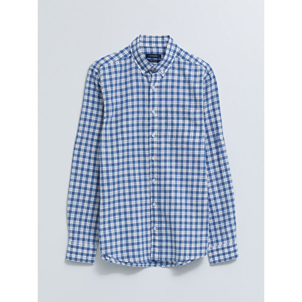 LCW CLASSIC Regular Fit Uzun Kollu Ekose Poplin Erkek Gömlek