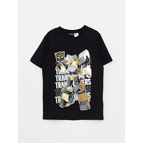 Bisiklet Yaka Transformers Baskılı Kısa Kollu Erkek Çocuk Tişört Bisiklet Yaka Transformers Baskılı Kısa Kollu Erkek Çocuk Tişört