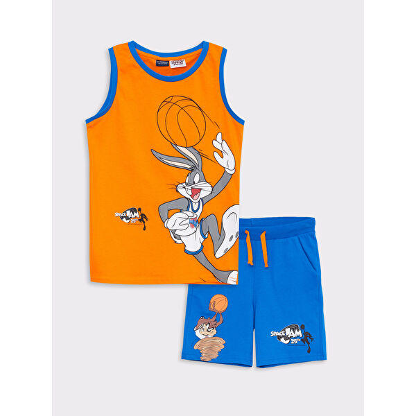 Bisiklet Yaka Space Jam Baskılı Erkek Çocuk Atlet ve Şort Bisiklet Yaka Space Jam Baskılı Erkek Çocuk Atlet ve Şort
