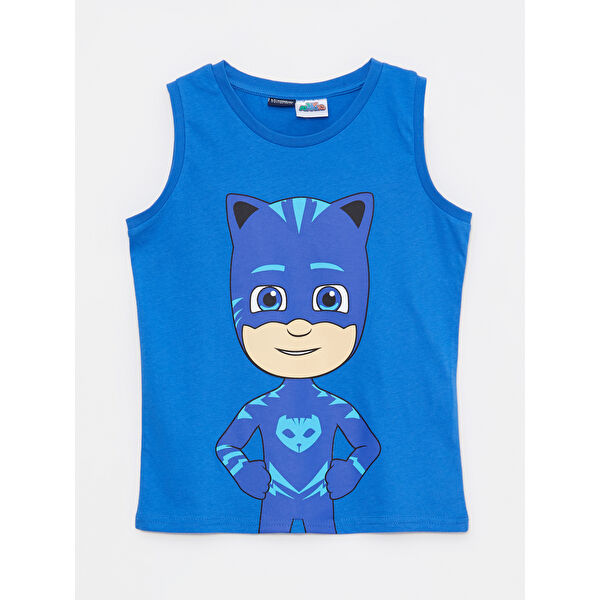 Bisiklet Yaka Pijamaskeliler Baskılı Pamuklu Erkek Çocuk Atlet