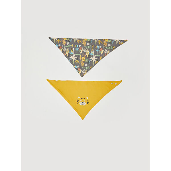 Baskılı Pamuklu Erkek Bebek Mama Önlüğü 2'li Baskılı Pamuklu Erkek Bebek Mama Önlüğü 2'li