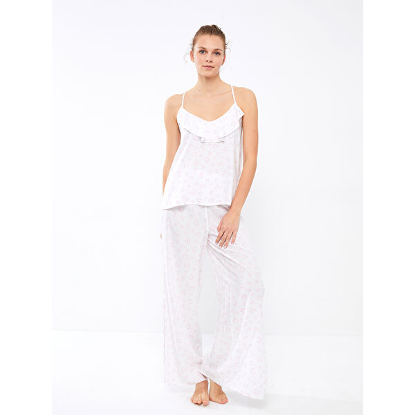 LCW DREAM Beli Lastikli Desenli Viskon Kadın Pijama Alt