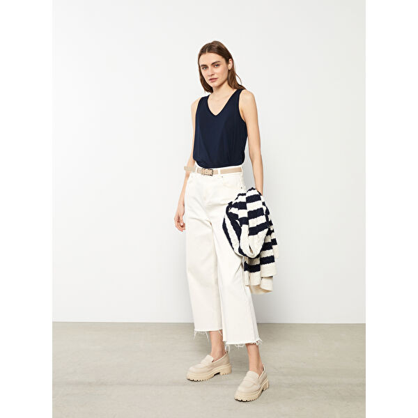 V Yaka Düz Viskon Kadın Atlet V Yaka Düz Viskon Kadın Atlet