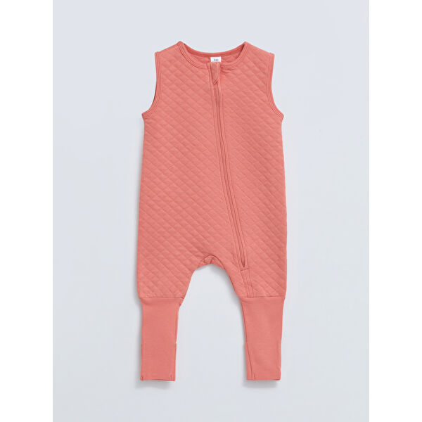 Bisiklet Yaka Kız Bebek Fermuarlı Tulum