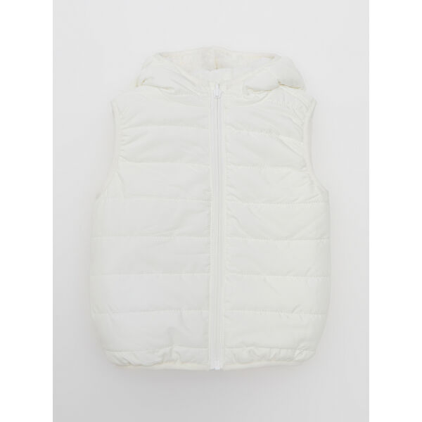 Kapüşonlu Basic Kız Bebek Çift Taraflı Yelek