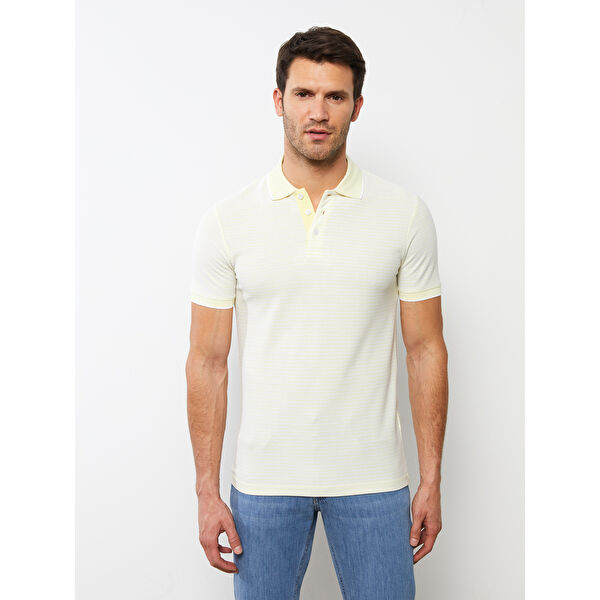 LCW CLASSIC Polo Yaka Kısa Kollu Çizgili Pike Erkek Tişört