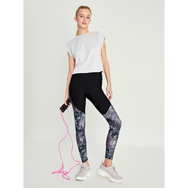 LCW ACTIVE Beli Lastikli Baskılı Kadın Spor Tayt LCW ACTIVE Beli Lastikli Baskılı Kadın Spor Tayt