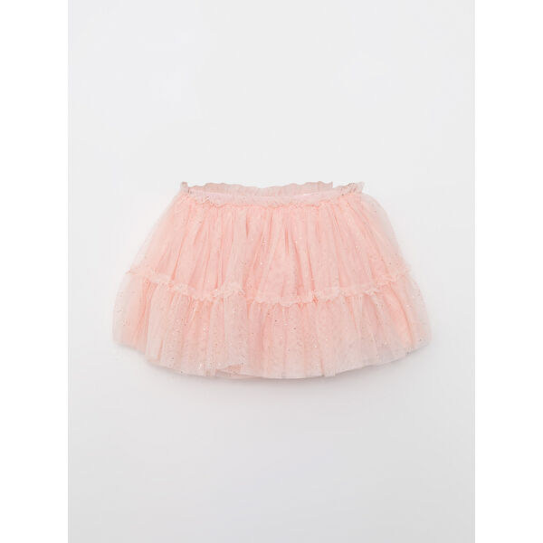 Beli Lastikli Kız Bebek Tül Etek