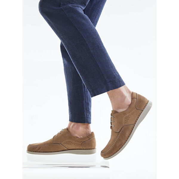 Hakiki Deri Bağcıklı Erkek Loafer Ayakkabı